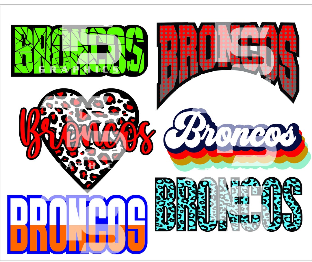 Broncos Clipart Bundle 1 SVG Graphics - Etsy