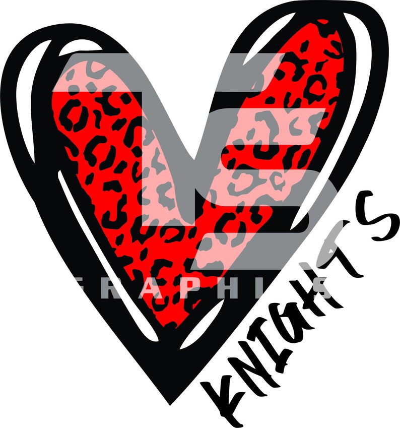 Knights 80 Animal Print Heart SVG PNG Sublimation Graphic Pick Your ...