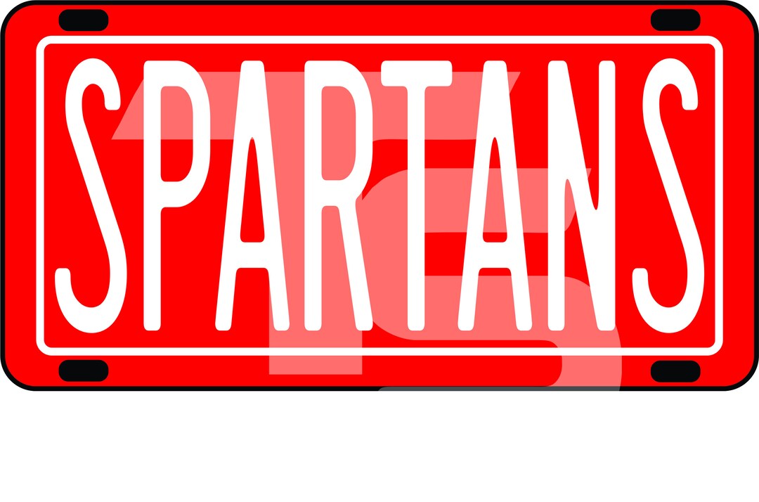 Spartans 86 SVG PNG Sublimation License Plate Graphic Pick Your Team ...