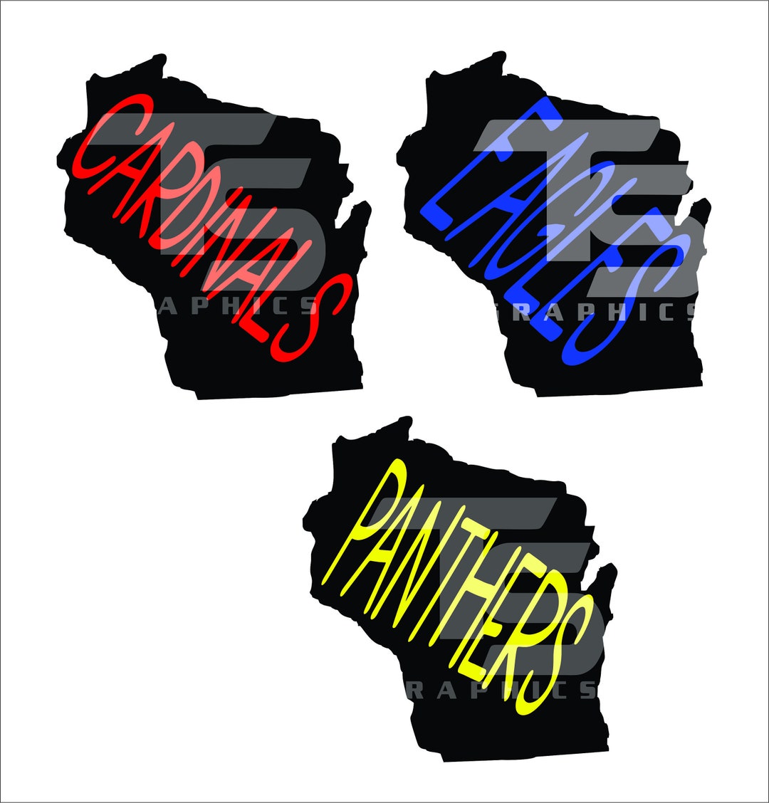 Wisconsin School Mascot Names EPS SVG AI Graphics - Etsy
