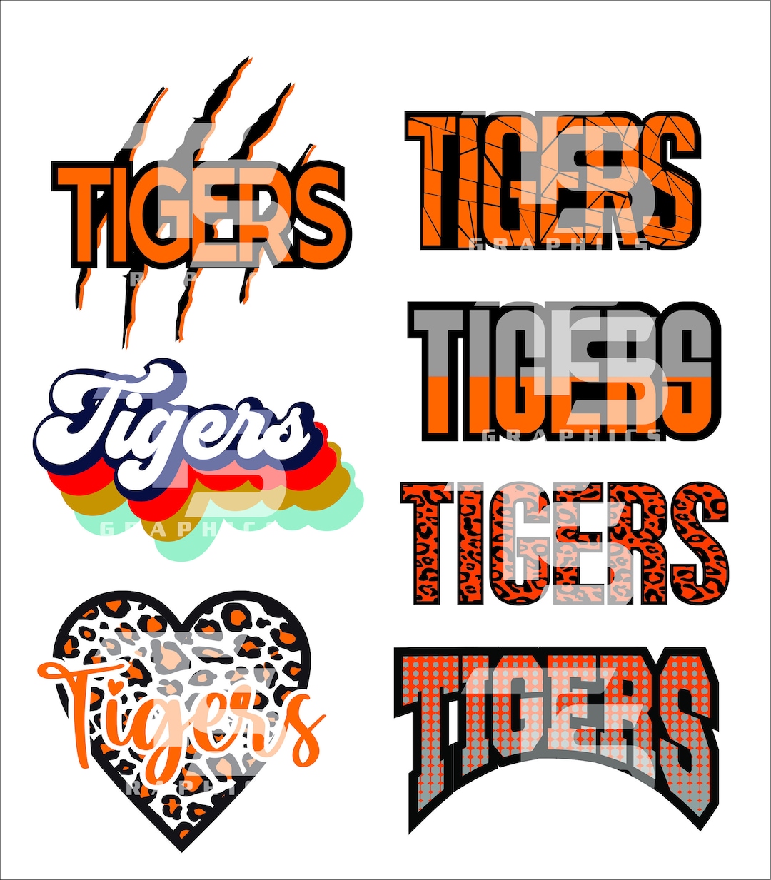 Tigers Clipart Bundle 1 SVG Graphics - Etsy