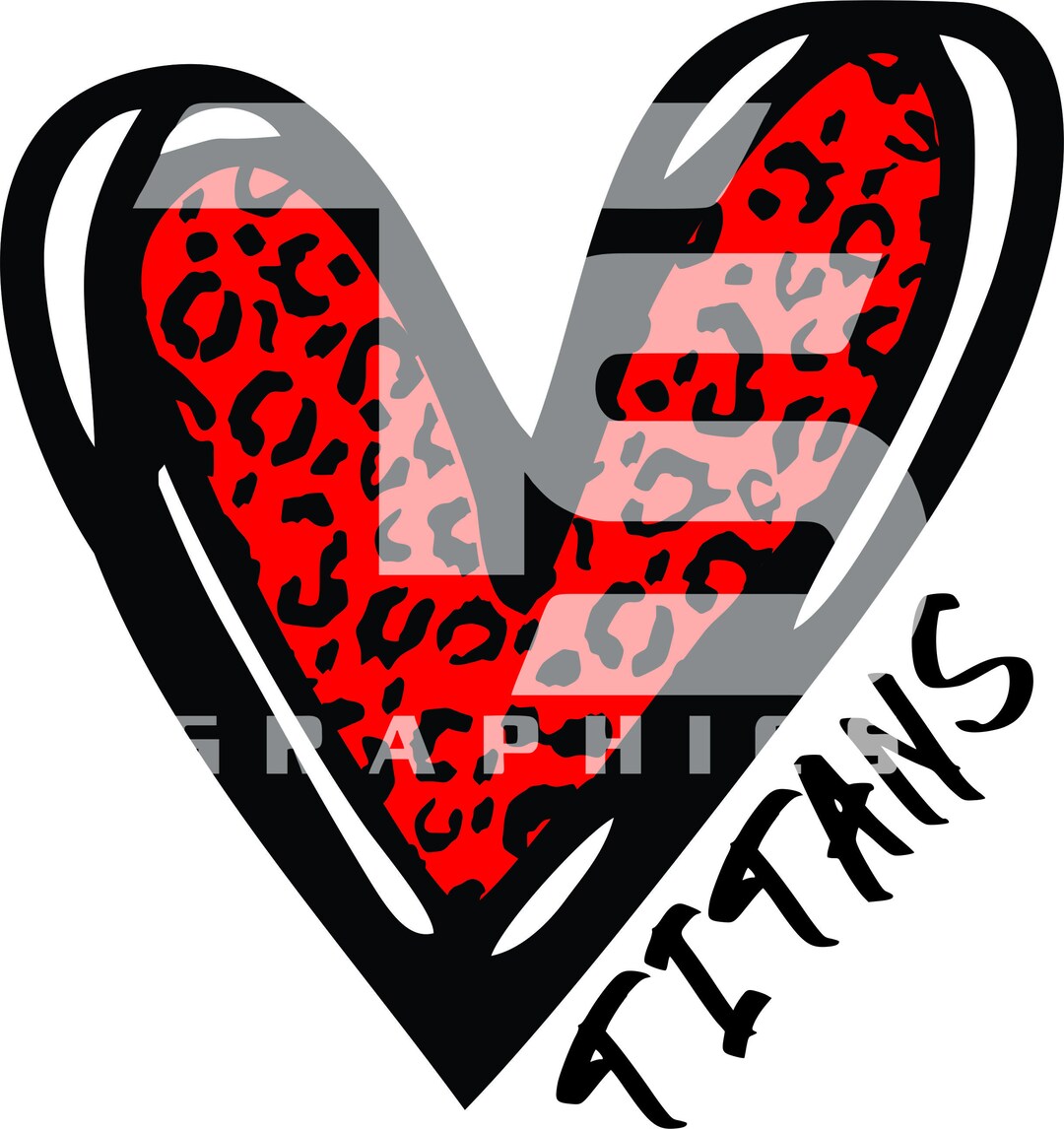 Titans 80 Animal Print Heart SVG PNG Sublimation Graphic Pick Your Team ...