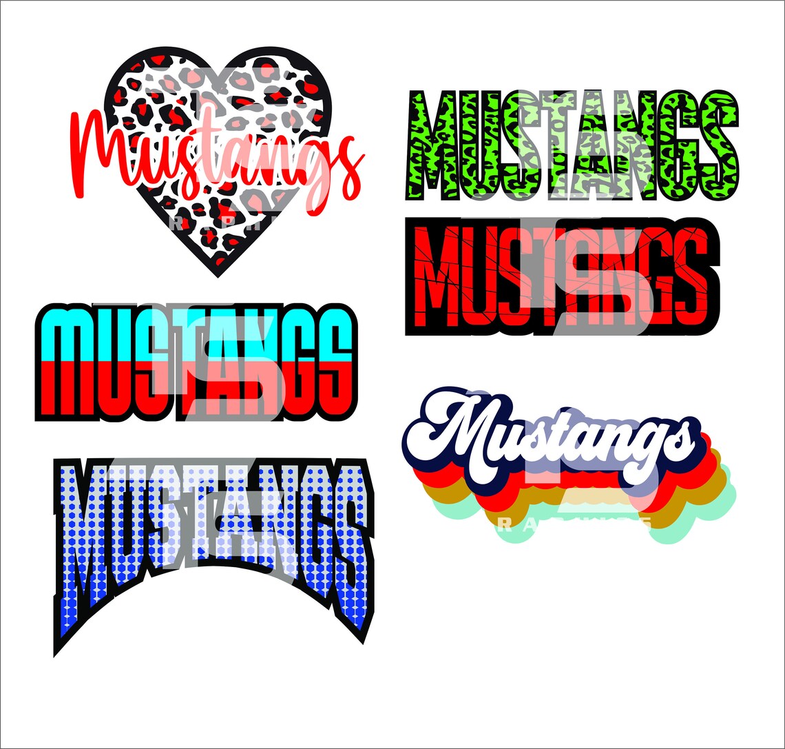 Mustangs Clipart Bundle 1 SVG Graphics - Etsy