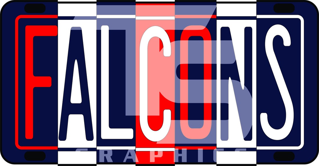 Falcons 90 License Plate Logo SVG PNG DTF Sublimation Graphic Pick Your ...