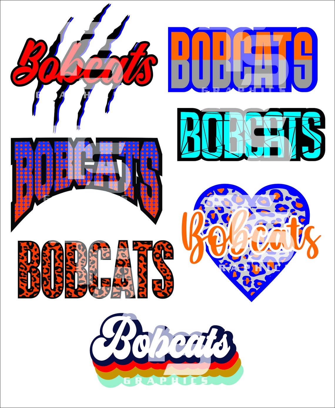 Bobcats Clipart Bundle 1 SVG Graphics - Etsy