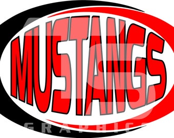 Mustangs 8 SVG Graphic | Etsy