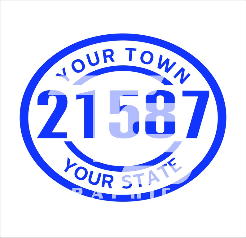 Custom Zip Code Oval SVG Graphic - Etsy