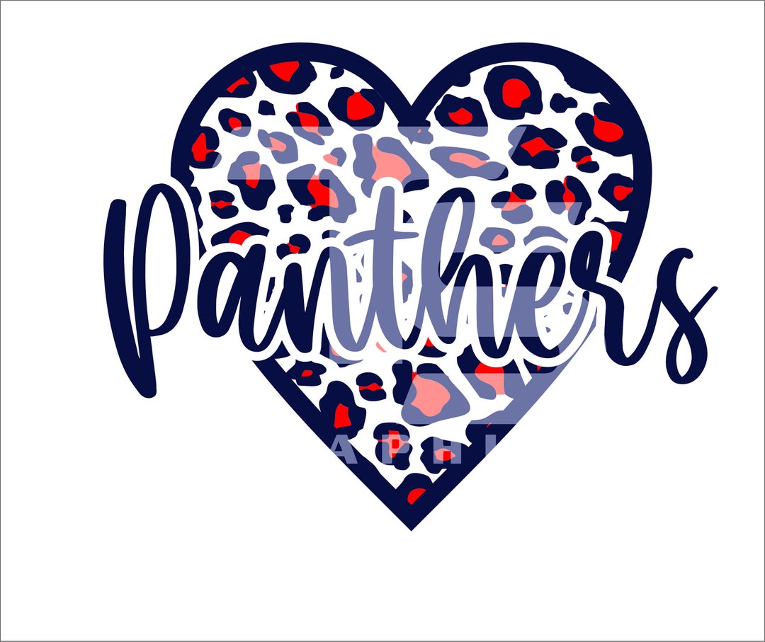 Panthers 77 Animal Print Heart SVG Graphic - Etsy