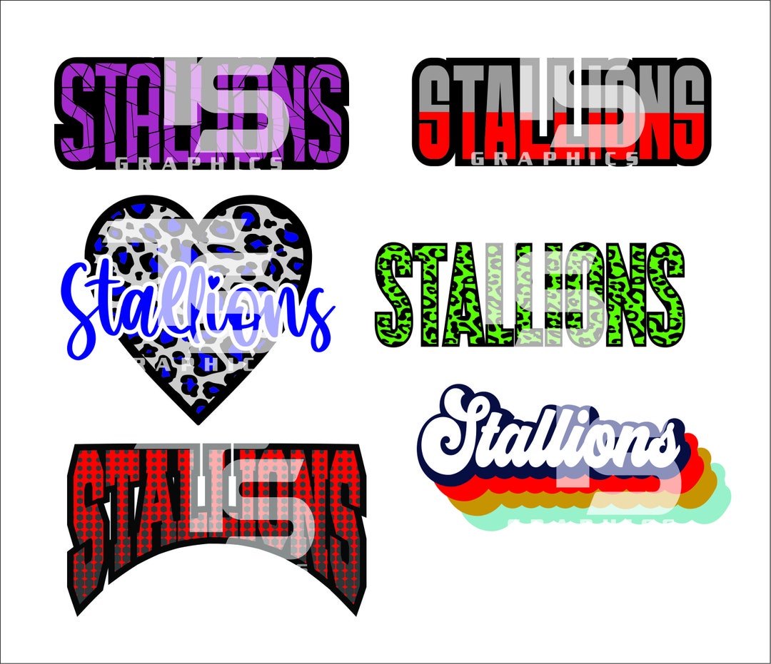 Stallions Clipart Bundle 1 SVG Graphics - Etsy