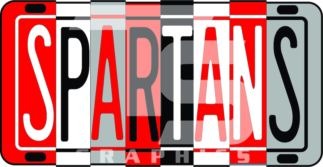 Spartans 90 License Plate SVG PNG DTF Sublimation Graphic Pick Your ...