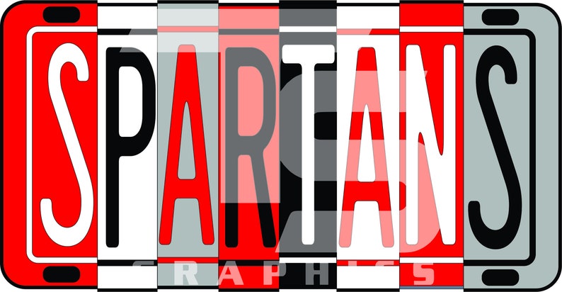 Spartans 90 License Plate SVG PNG DTF Sublimation Graphic Pick Your ...