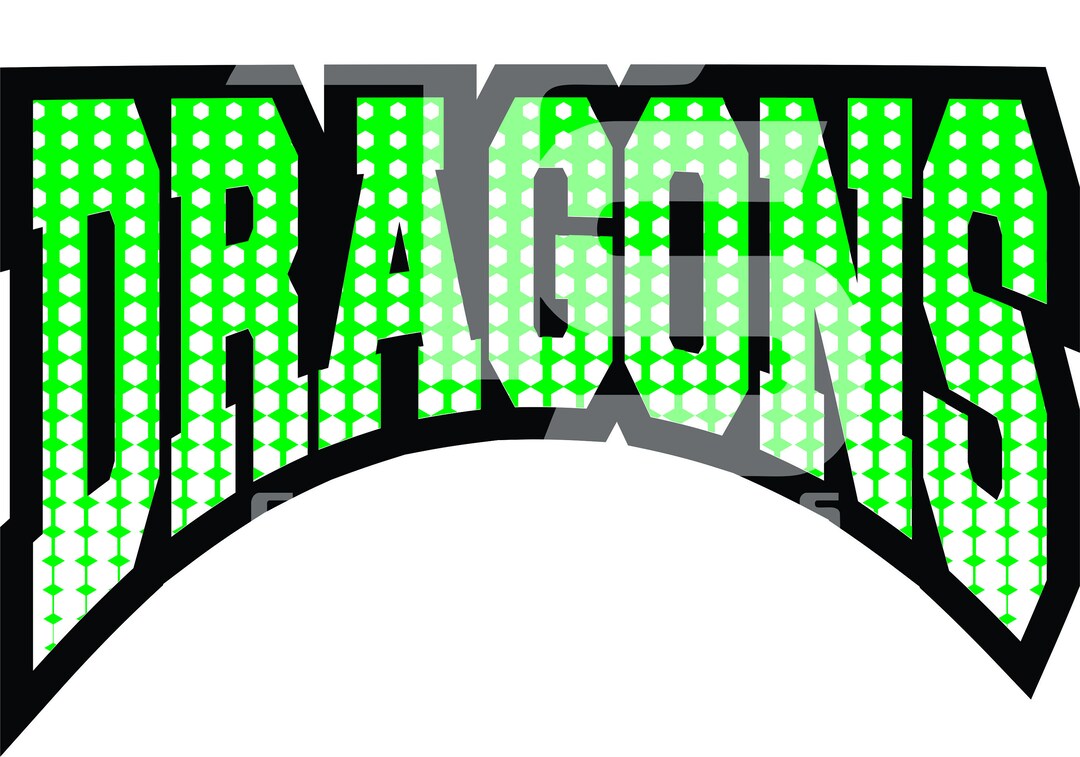 Dragons 75 Halftone SVG PNG Sublimation Graphic Pick Your Team Colors ...