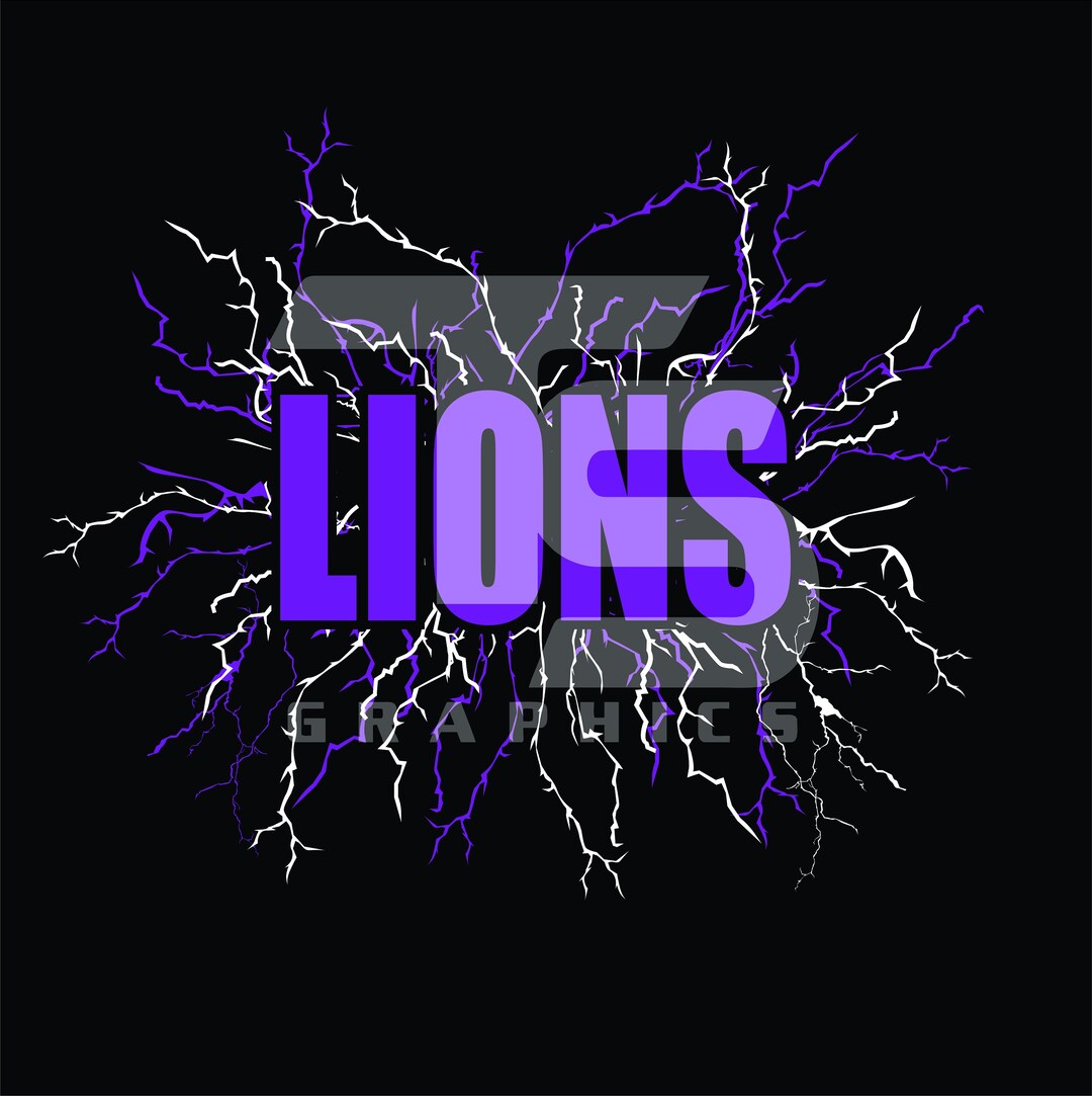 Lions 85 SVG PNG Sublimation Lightning Graphic - Etsy