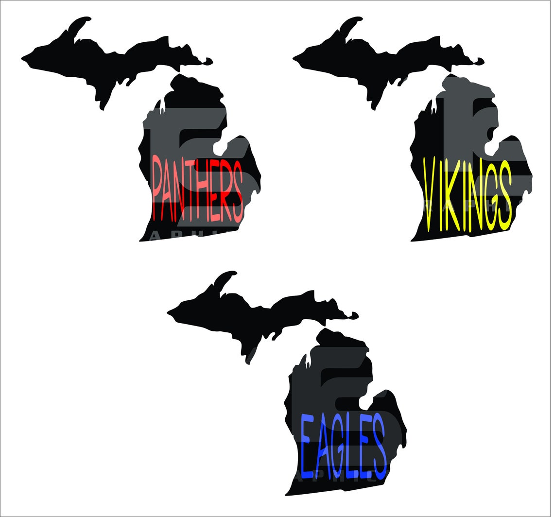 Michigan School Mascot Names SVG EPS AI Graphics - Etsy