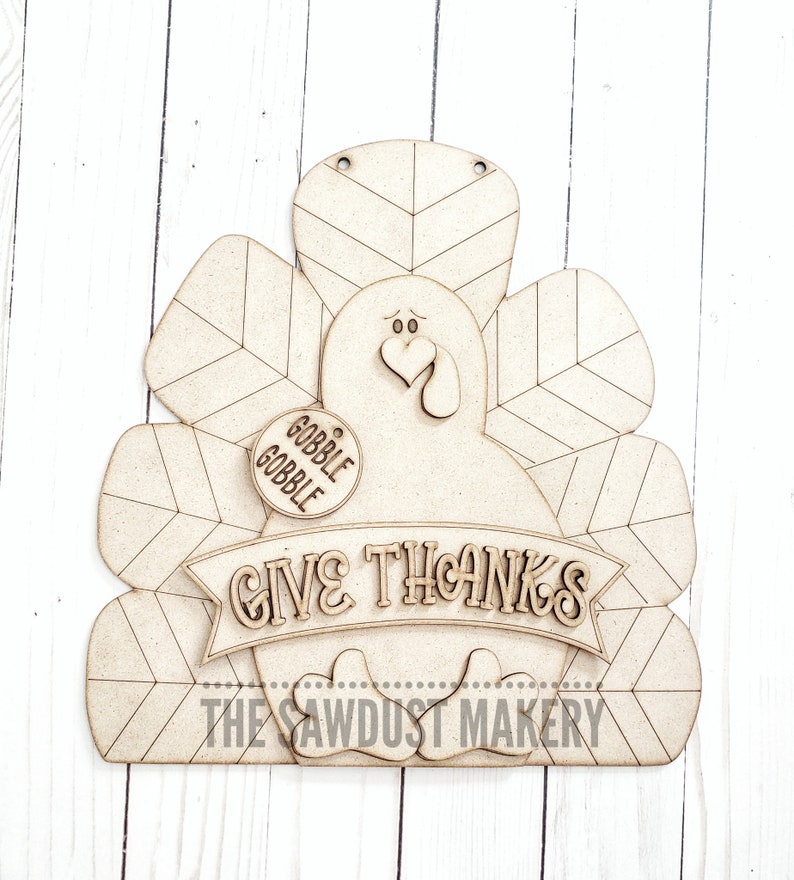 Turkey Door Hanger | Thanksgiving | Door Hanger | SVG File | Laser Cut ...