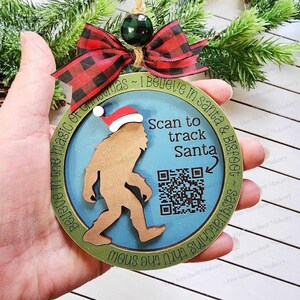 Sasquatch Santa Tracker Christmas Ornament SVG File | Laser Cut File ...