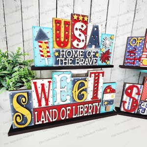 Add-on Patriotic Americana Word Block 5 & 6 Letter Sets | Mini Word ...