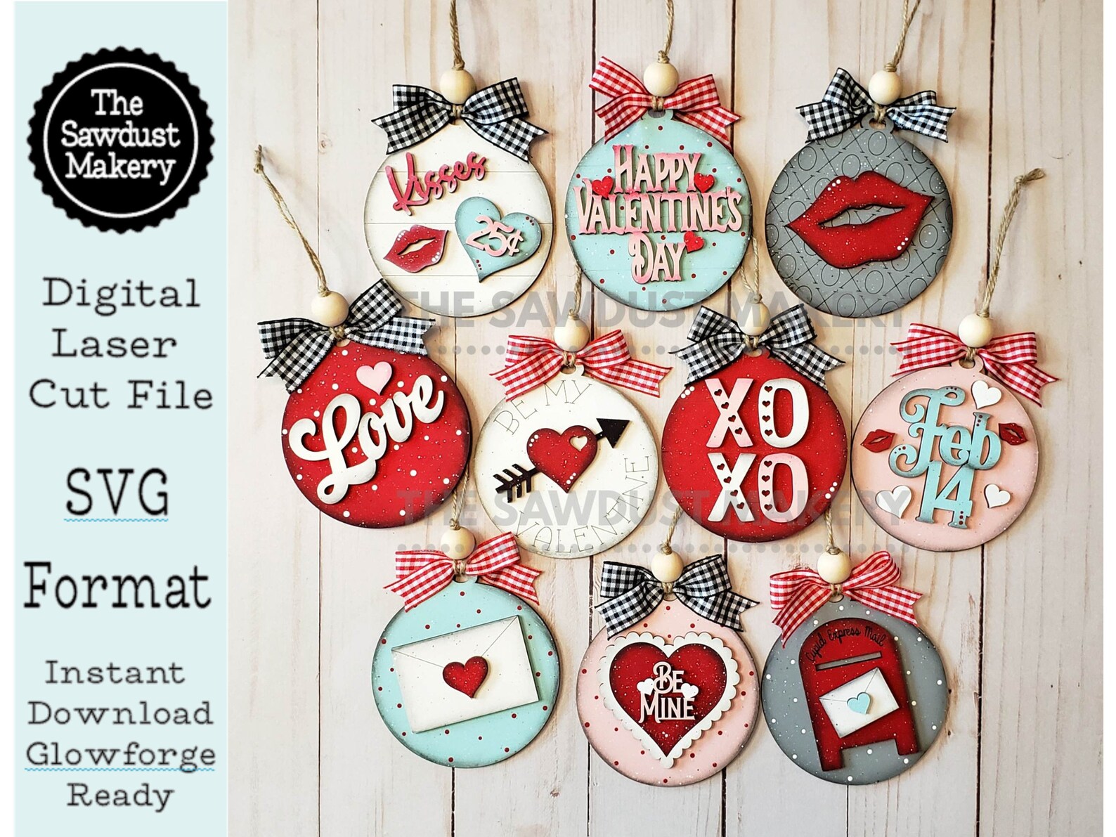 Valentine Ornament SVG Laser File Valentine Laser Cut Files - Etsy