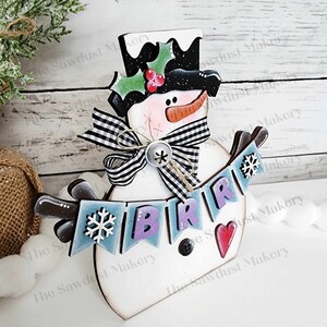 Snowman Banner Shelf Sitter SVG | Snowman Laser Cut File | Snow SVG ...