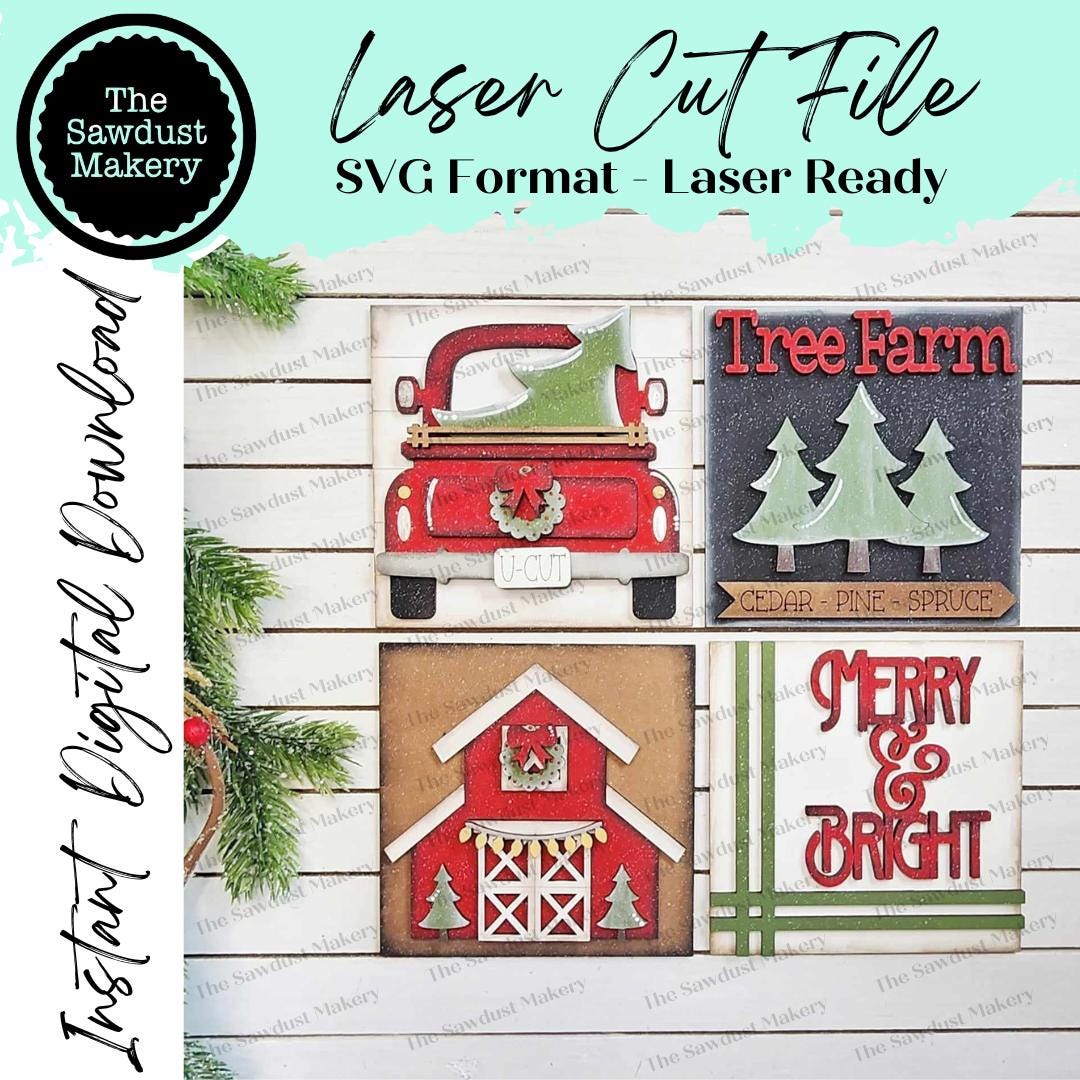 Tree Farm Farmhouse Sign Laser Cut File | Laser Cut File ...