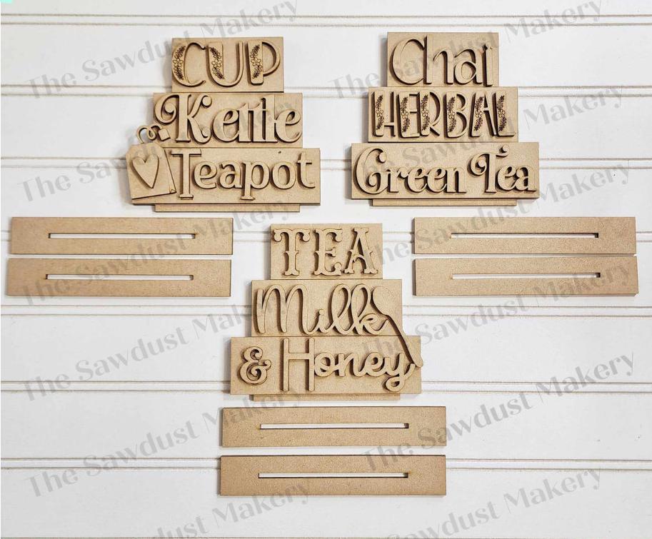 Tea Word Stacker | Tea Mini Word Block SVG | SVG File | Laser Cut File ...