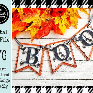 Boo Halloween Banner SVG File Halloween SVG File Laser Cut File ...