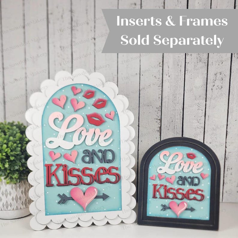 Interchangeable Large & Small Arched Boho Sign Insert | Love and Kisses ...