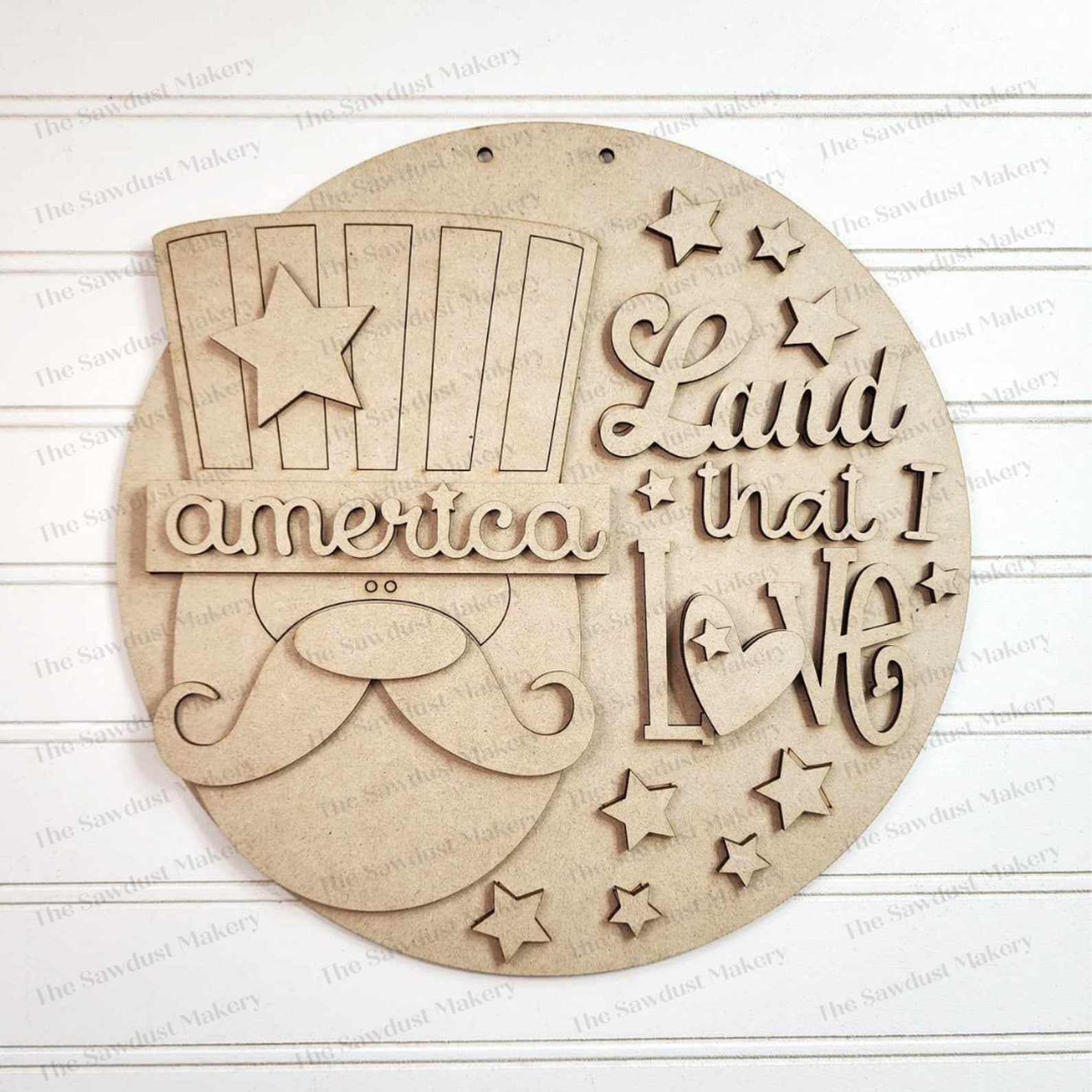 Patriotic Uncle Sam Door Hanger SVG File | Laser Cut File | Uncle Sam ...
