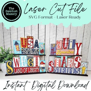 Add-on Patriotic Americana Word Block 5 & 6 Letter Sets | Mini Word ...