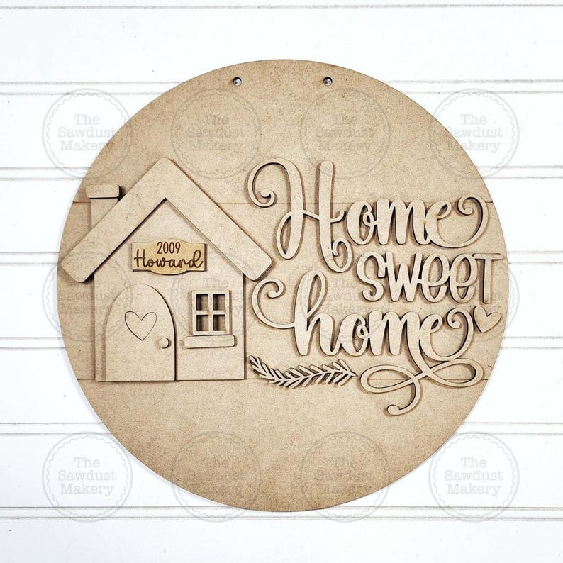 Home Sweet Home Door Hanger Sign SVG | Laser Cut File | Glowforge ...