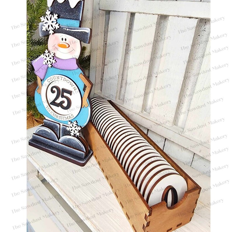 Standing Countdown Snowman SVG File | Laser Cut File | Christmas SVG ...