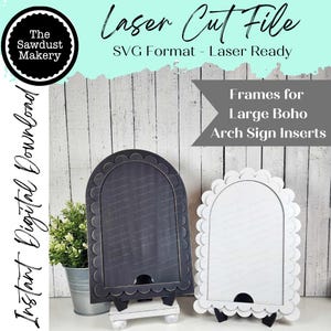 Decorative Interchangeable Scalloped Sign Holder | Large Arch Boho ...