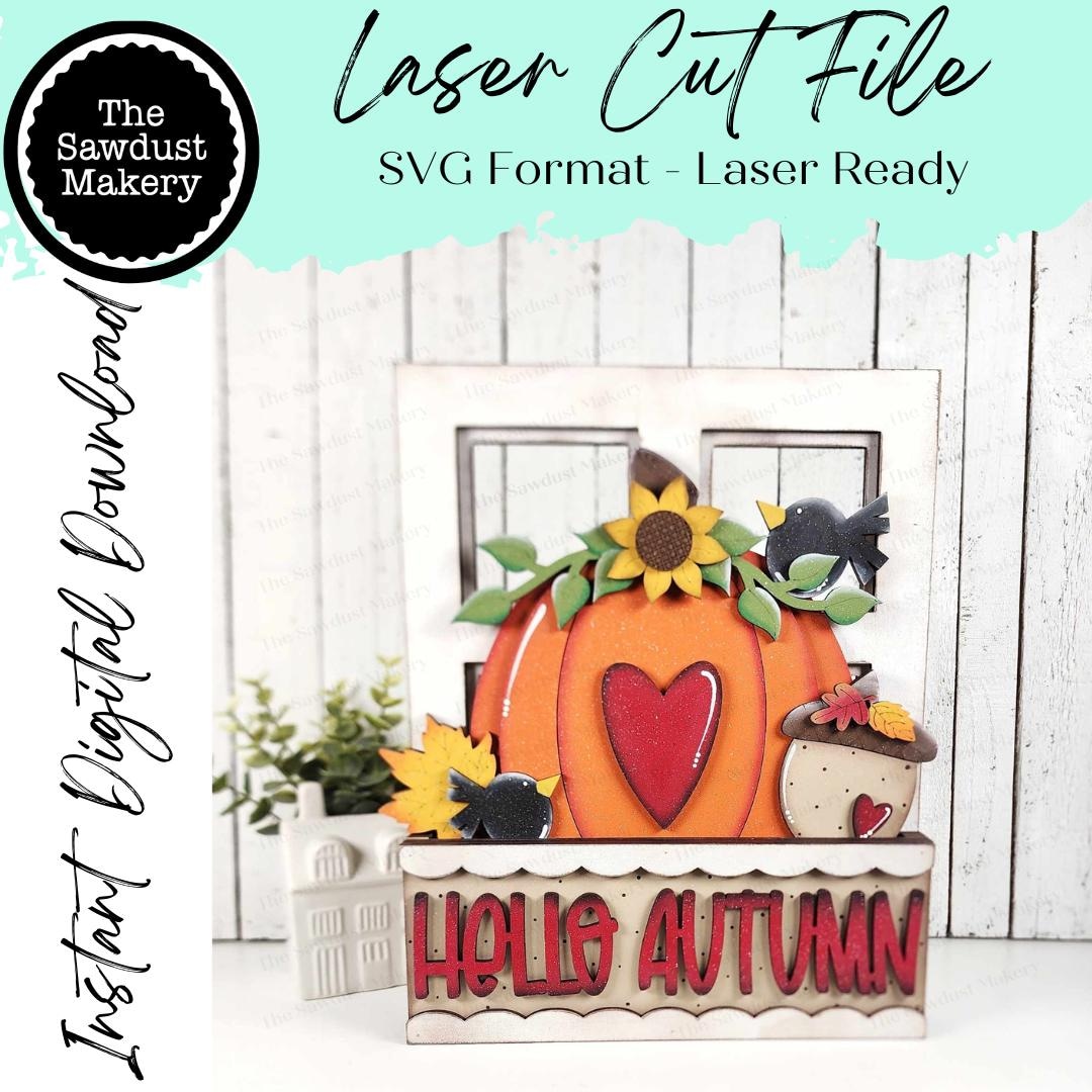 Add-on for Interchangeable Window Box | Hello Autumn Fall Window Box ...