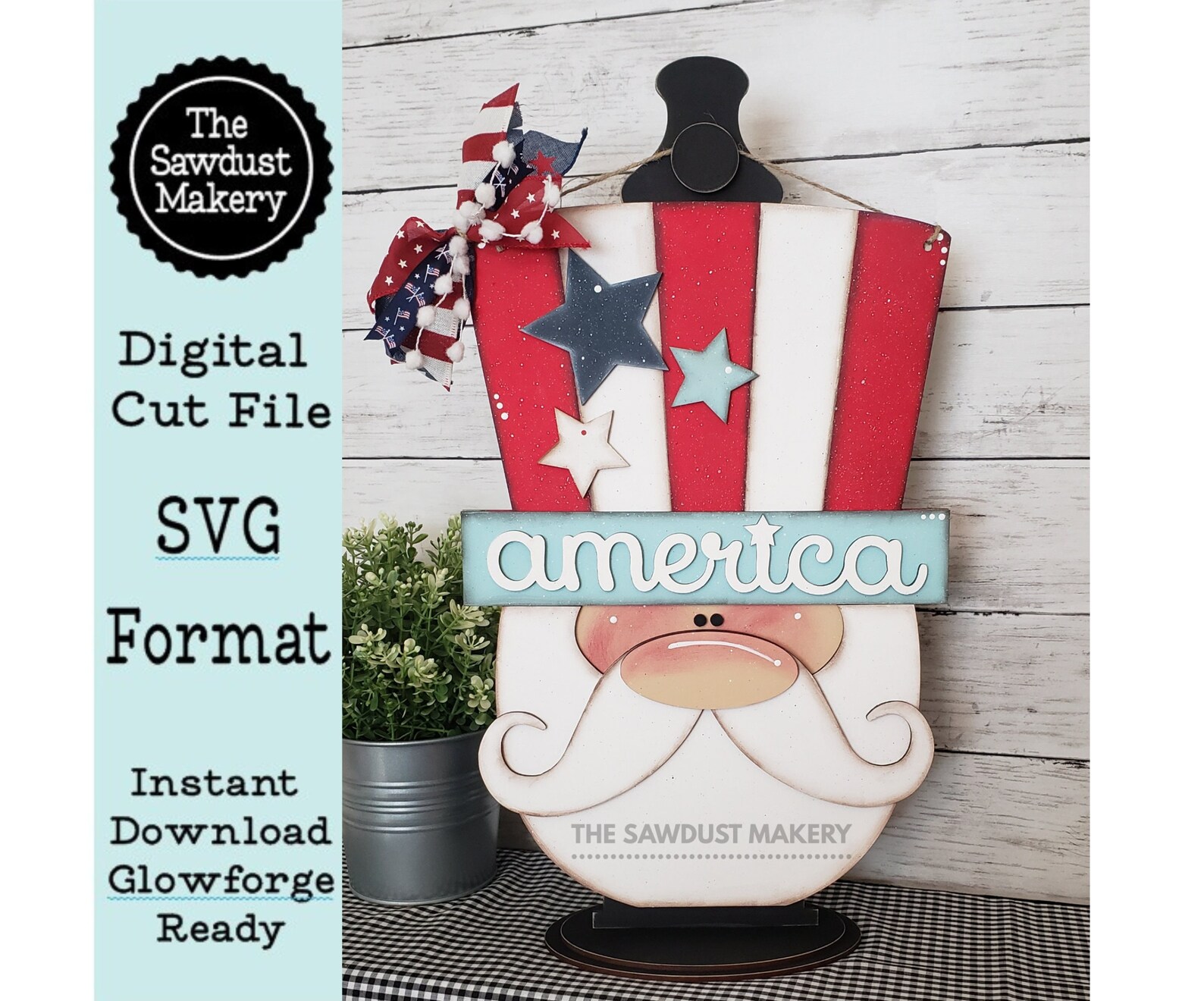 Uncle Sam Door Hanger SVG File Laser Cut File Uncle Sam - Etsy