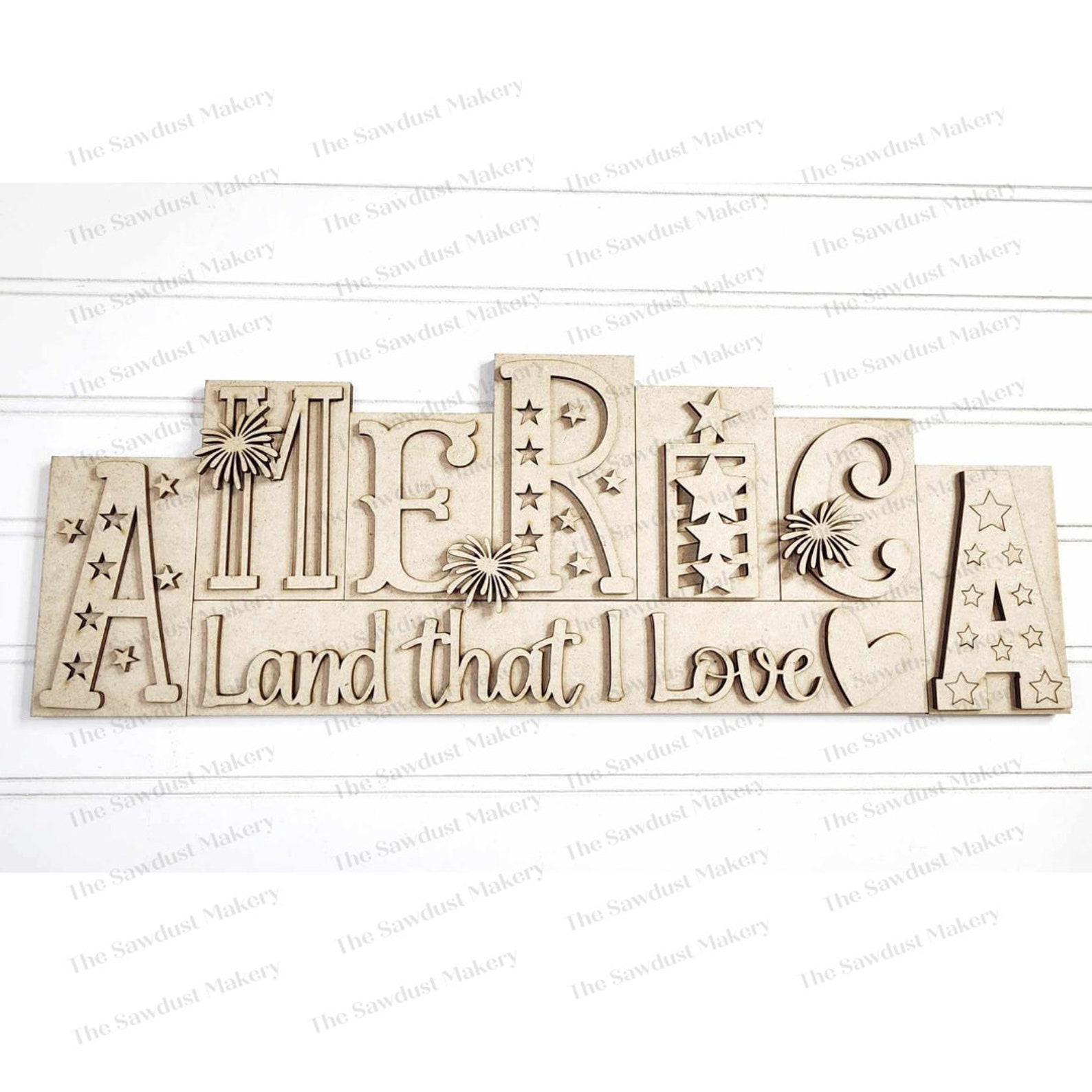 Patriotic America Word Block SVG | Word Block SVG | SVG File | Laser ...