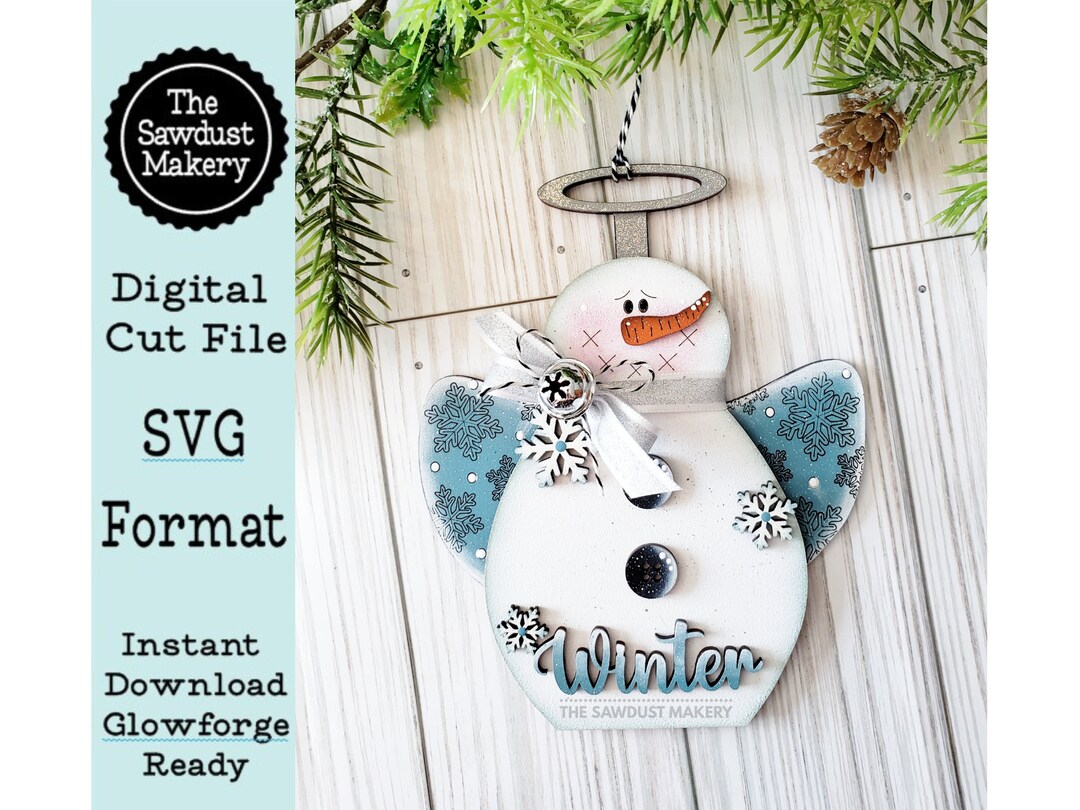 Winter Snow Angel Christmas Ornament SVG File | Laser Cut File ...