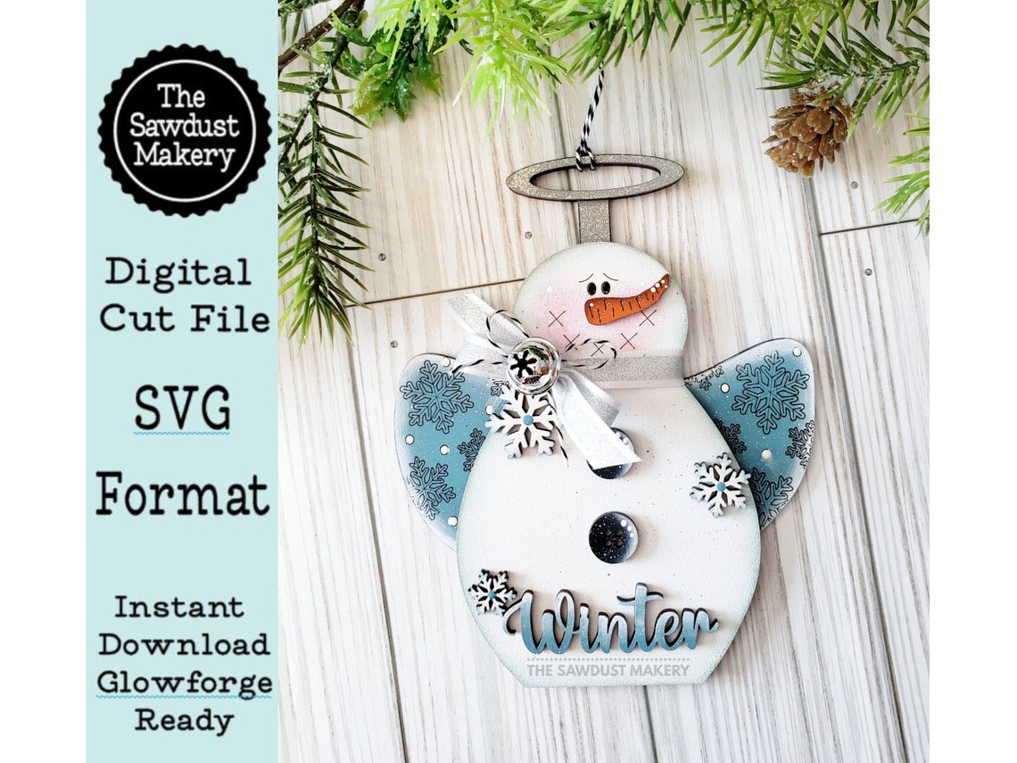 Winter Snow Angel Christmas Ornament SVG File Laser Cut File - Etsy