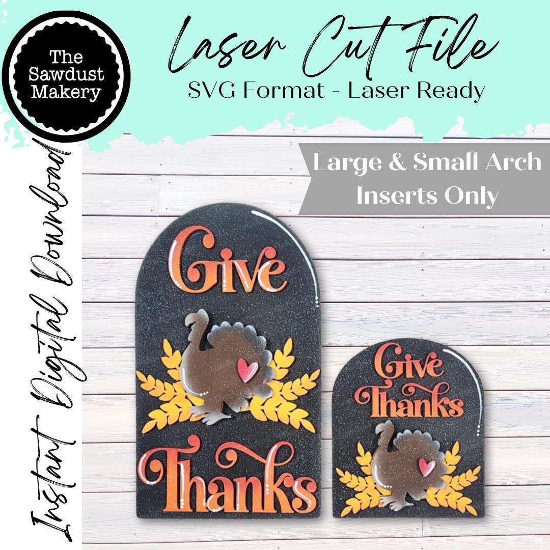 Interchangeable Large & Small Arched Boho Sign Insert | Give Thanks ...