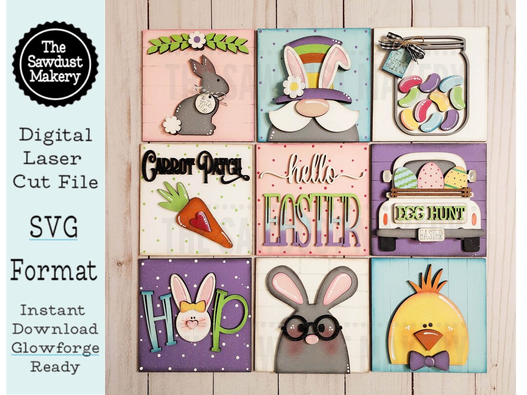 Easter Laser Cut Files | Easter Interchangeable Leaning Sign Bundle ...