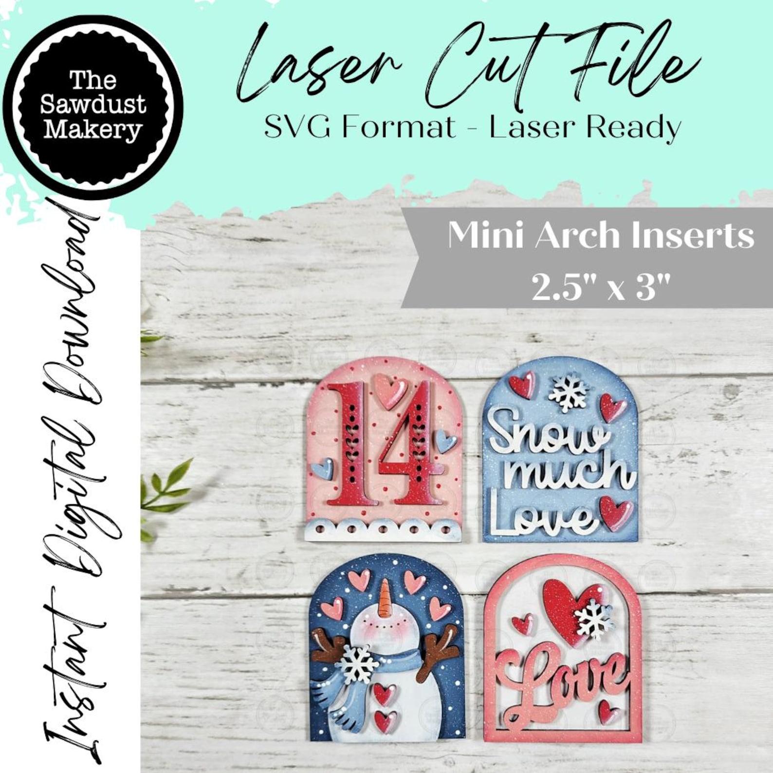 Valentine Snowman Mini Arch Sign Set SVG Sign Bundle | Seasonal ...