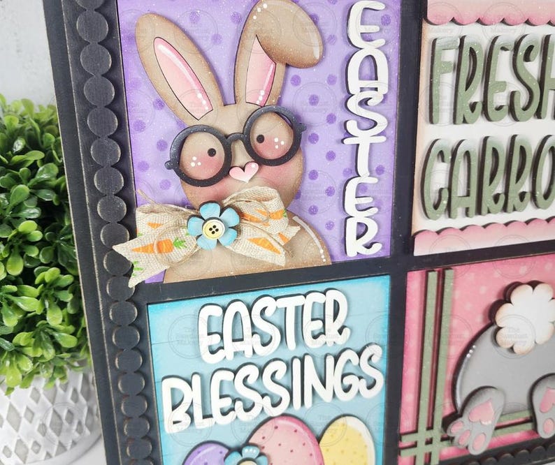 Bunny & Carrot Easter Signs Laser Cut File | Laser Cut File ...