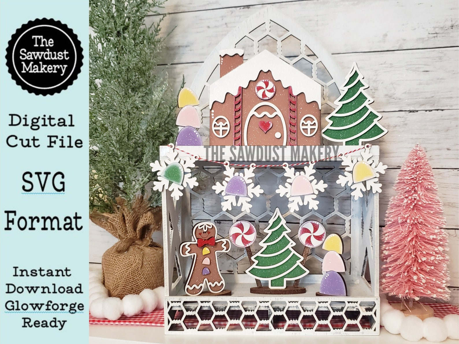 Gingerbread House SVG File Laser Cut File Glowforge - Etsy