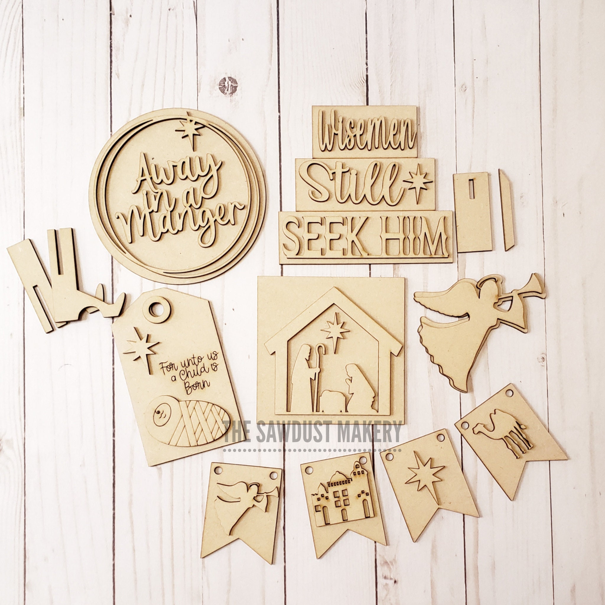 Nativity Tiered Tray SVG File Laser Cut File Away in a - Etsy Canada