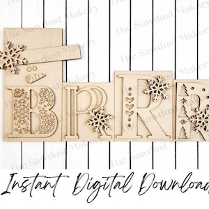 Brrr Word Block SVG | Christmas Word Block SVG | SVG File | Laser Cut ...