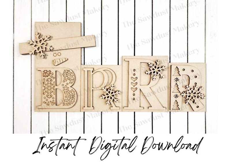 Brrr Word Block SVG | Christmas Word Block SVG | SVG File | Laser Cut ...
