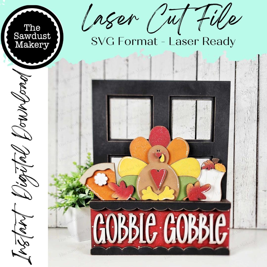 Add-on for Interchangeable Window Box | Thanksgiving Turkey Window Box ...