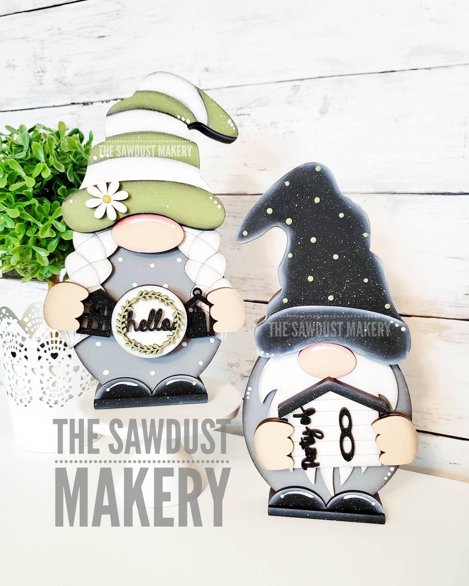 Interchangeable Gnome Boy & Girl Base SVG File | Laser Cut File | Gnome ...