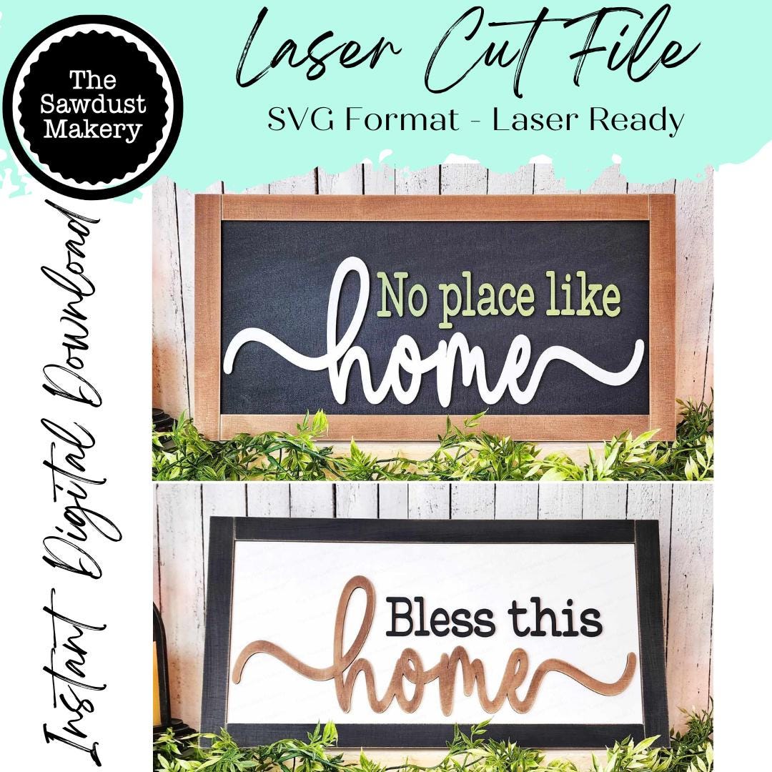 Home Sign Set SVG File | Laser Cut File | Home SVG | Home Sweet Home ...