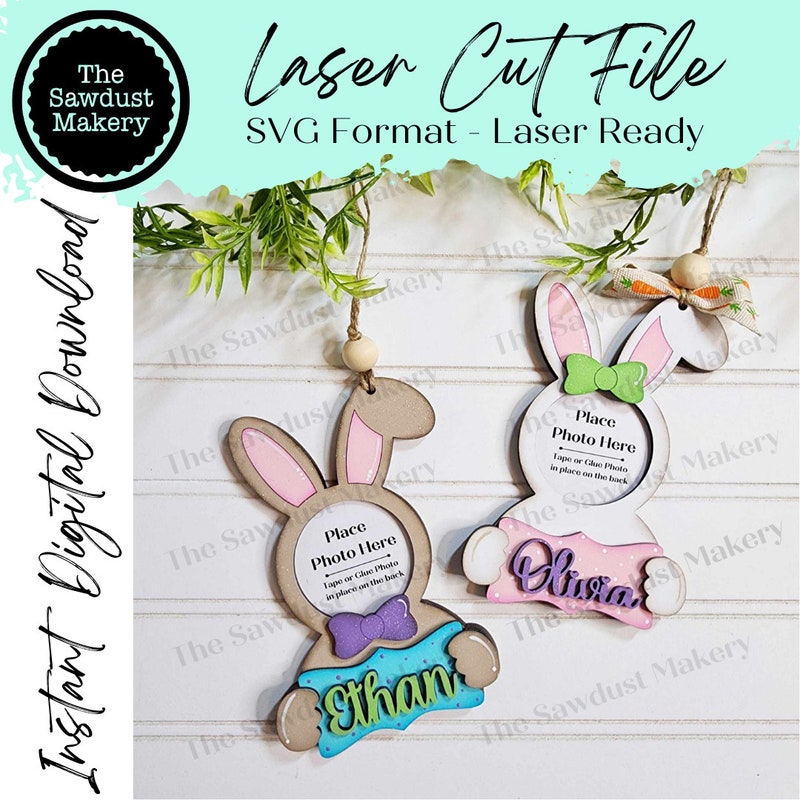 Bunny Tag Svg - Etsy