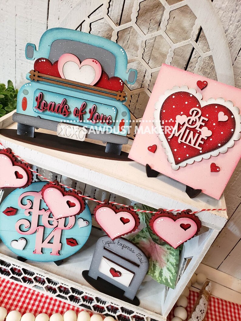 Loads of Love Valentine Tiered Tray SVG File XOXO Laser - Etsy